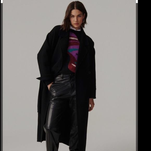 ba&sh | Jackets & Coats | Bash Black Wool Trench Coat Size Xs Worn Once ...